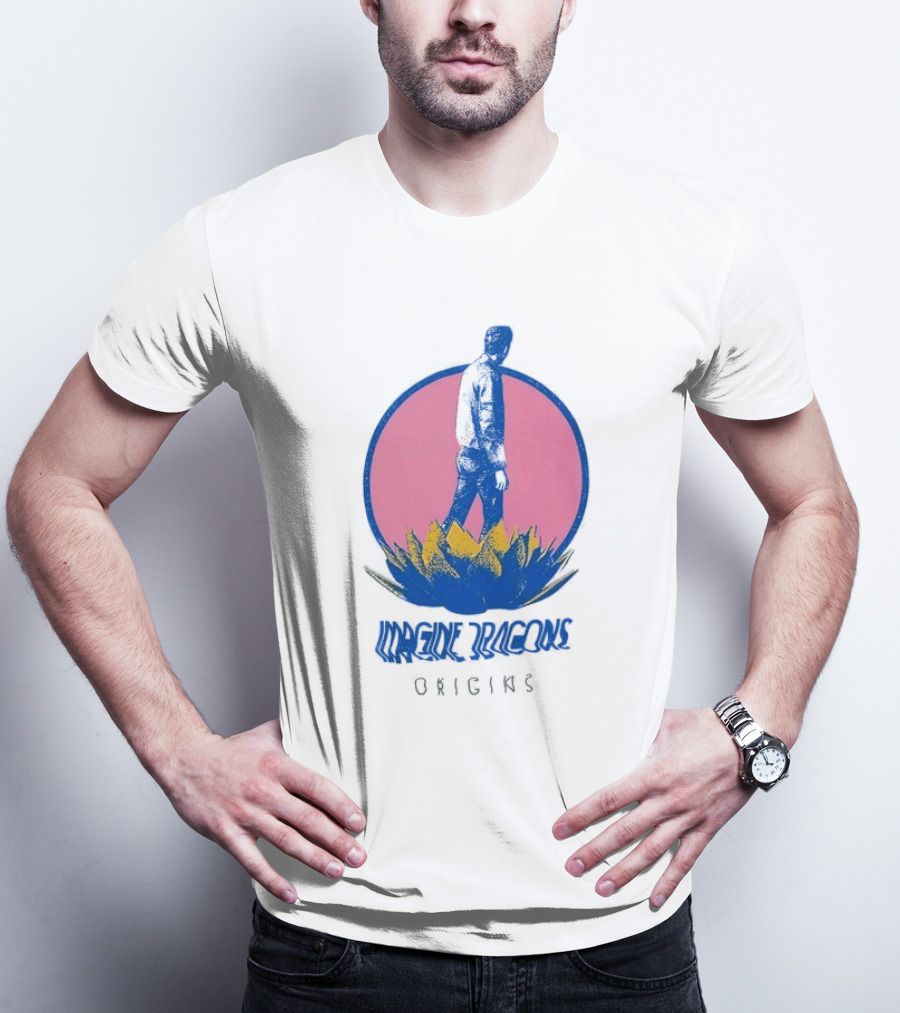 Imagine Dragons Origins Lotus Inverted Pink Circle T-Shirt