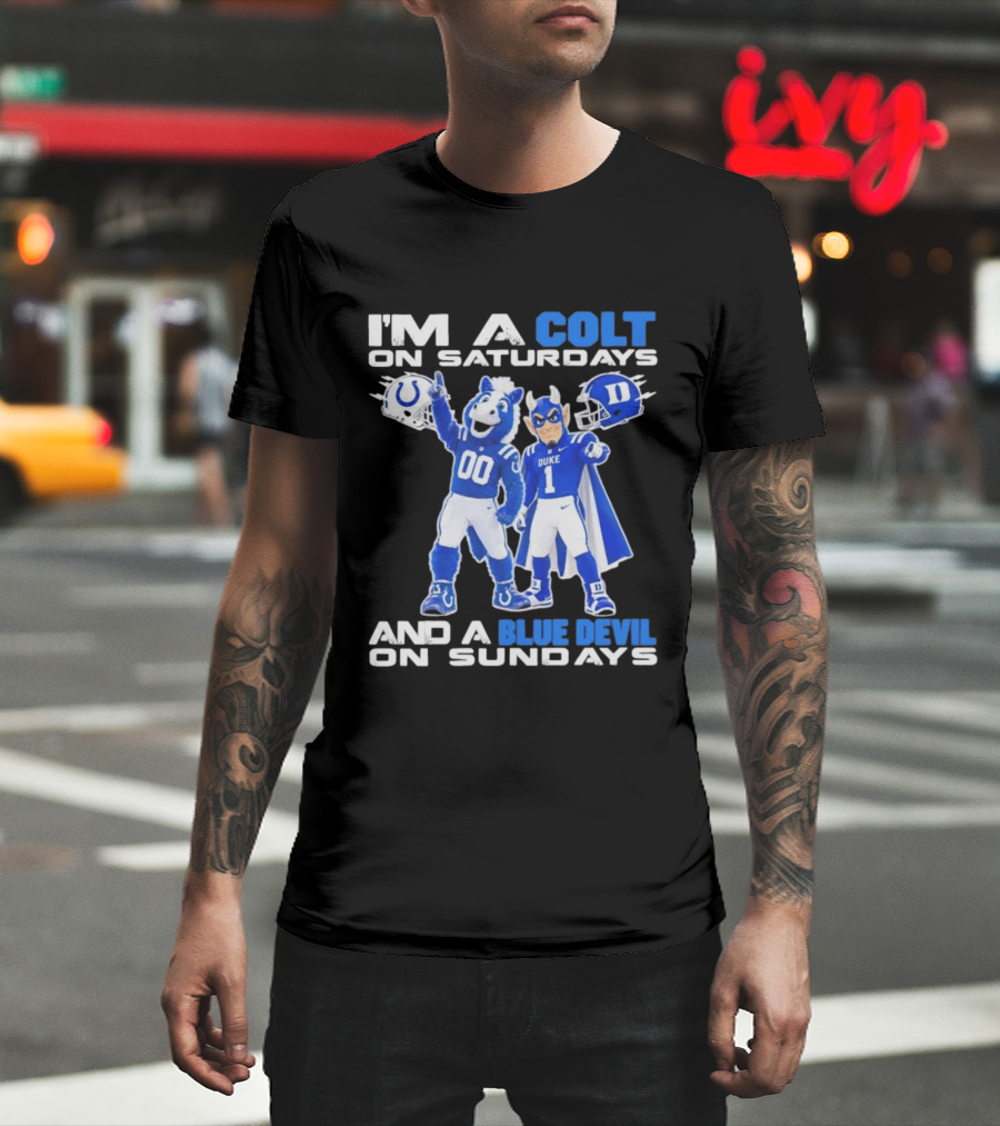 Indianapolis Colts Saturdays Duke Blue Devils Sundays Mascots T-Shirt