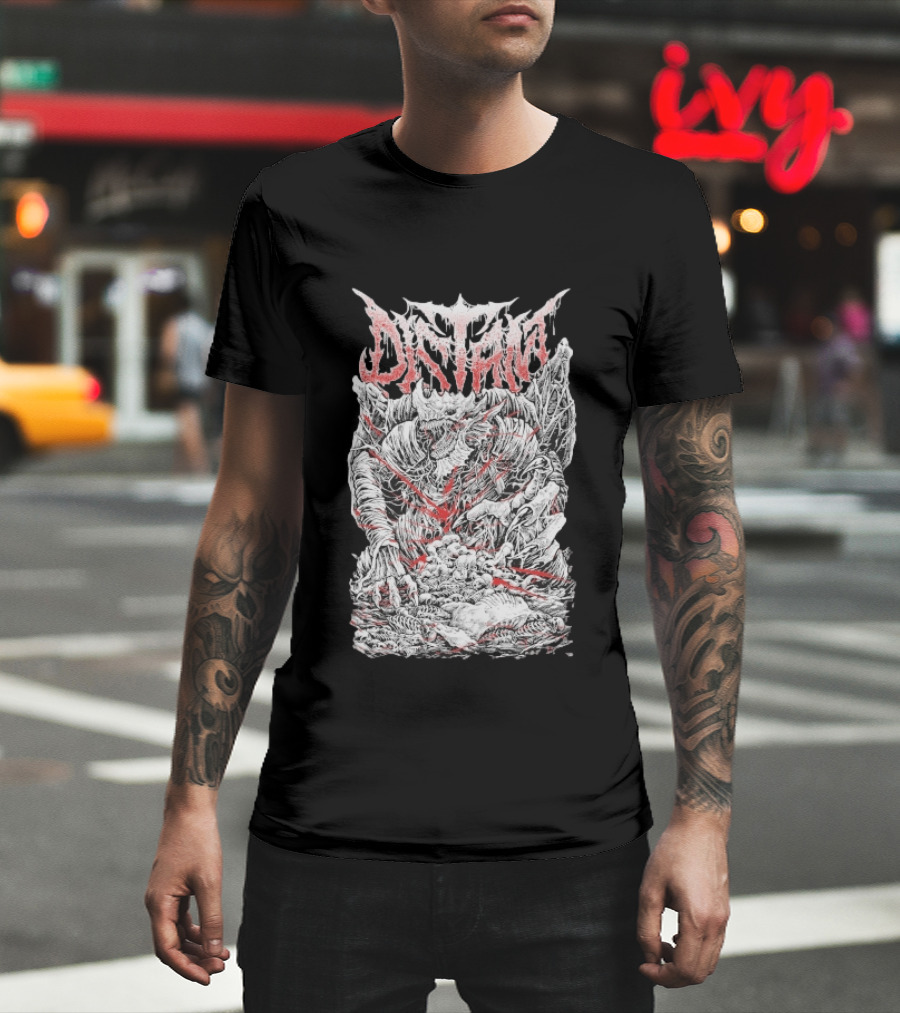 Distant Dragonkin Horror Fantasy Detailed Monster T-Shirt