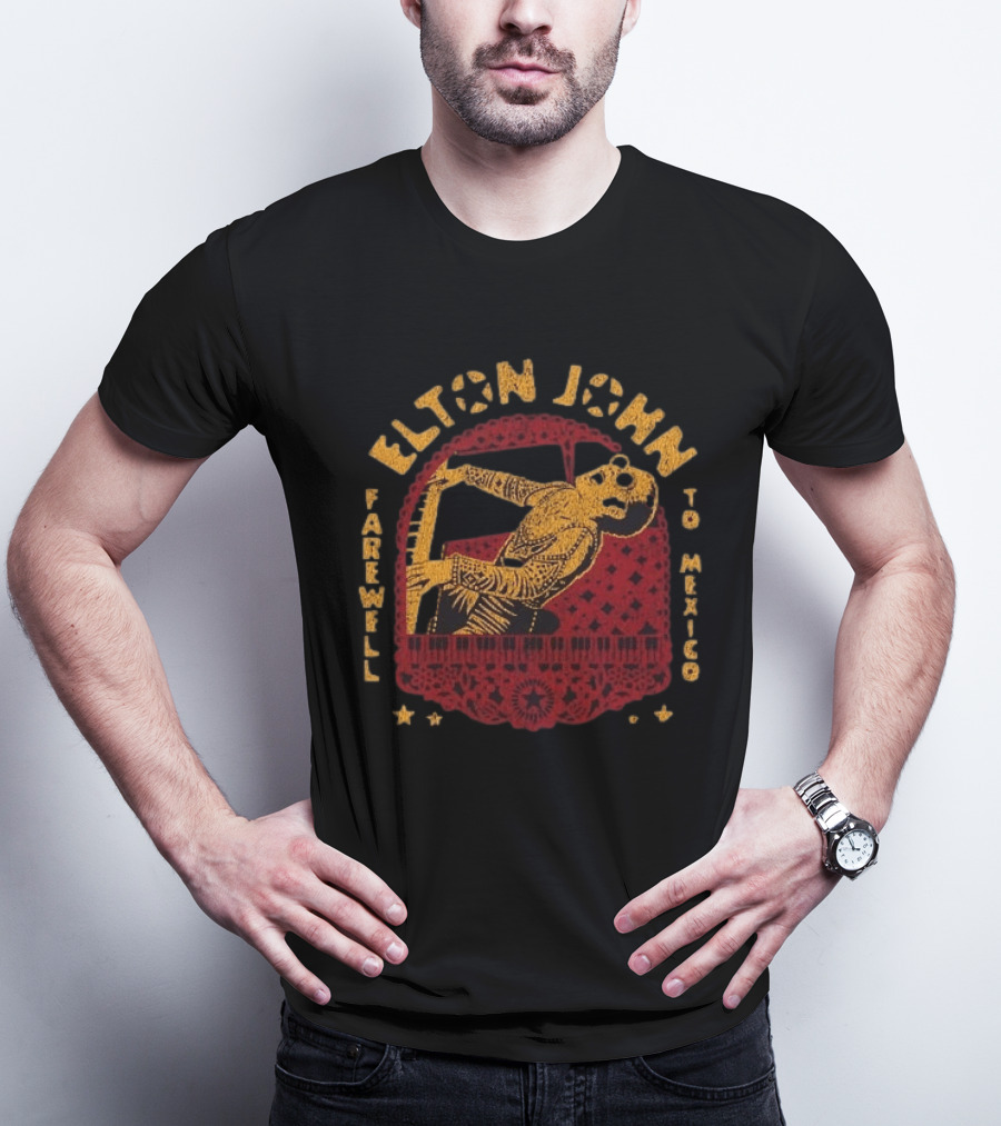 Elton John Farewell Yellow Brick Road Tour Concert Papel Picado T-Shirt