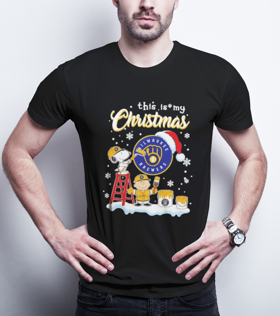 Milwaukee Brewers Snoopy Woodstock Charlie Brown Christmas 2026 T-Shirt