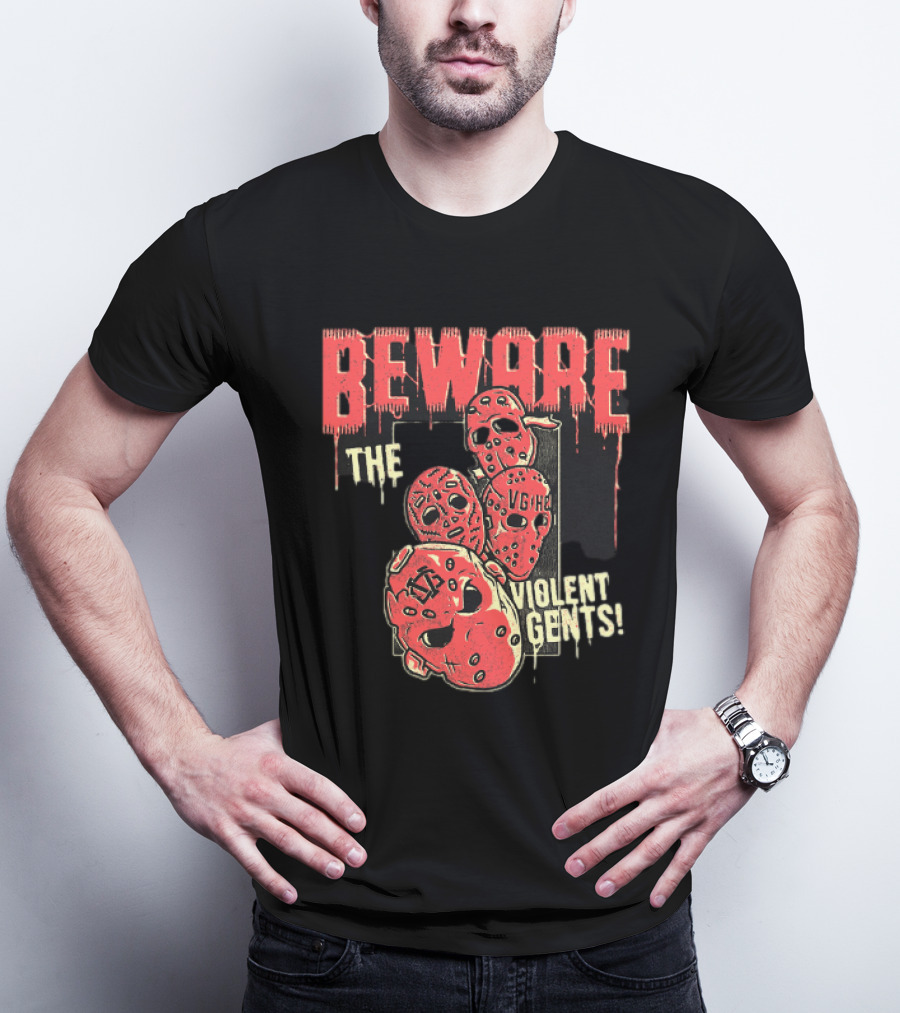 Beware The Violent Gents Hockey Masks VGHC T-Shirt