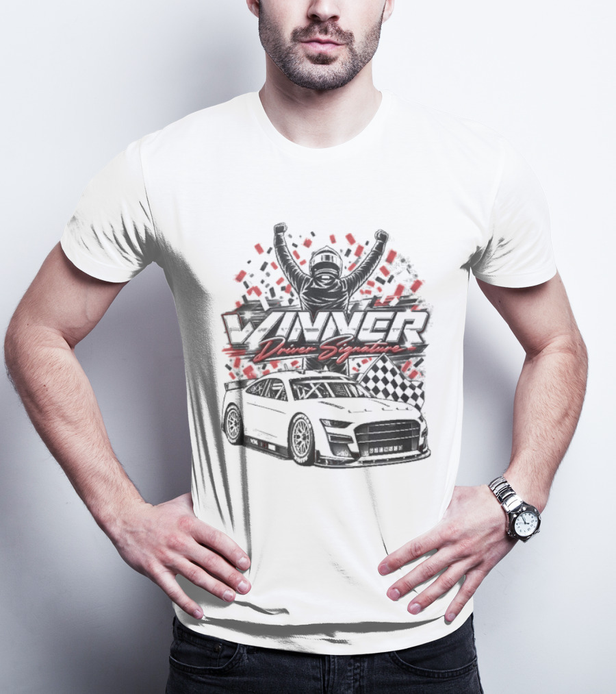Chase Briscoe South Point 400 Race Winner Driver Signature Victory Car Roses T-Shirt