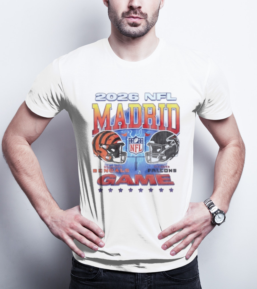 2026 NFL Madrid Game Cincinnati Bengals Vs Atlanta Falcons Matchup T-Shirt