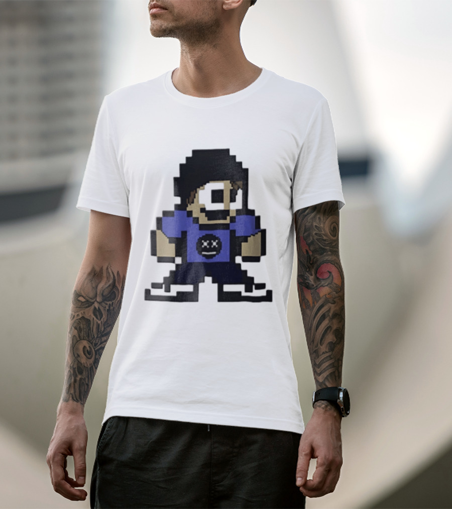 Eddsworld Tom Pixel Art With Black Beanie And Blue T-Shirt
