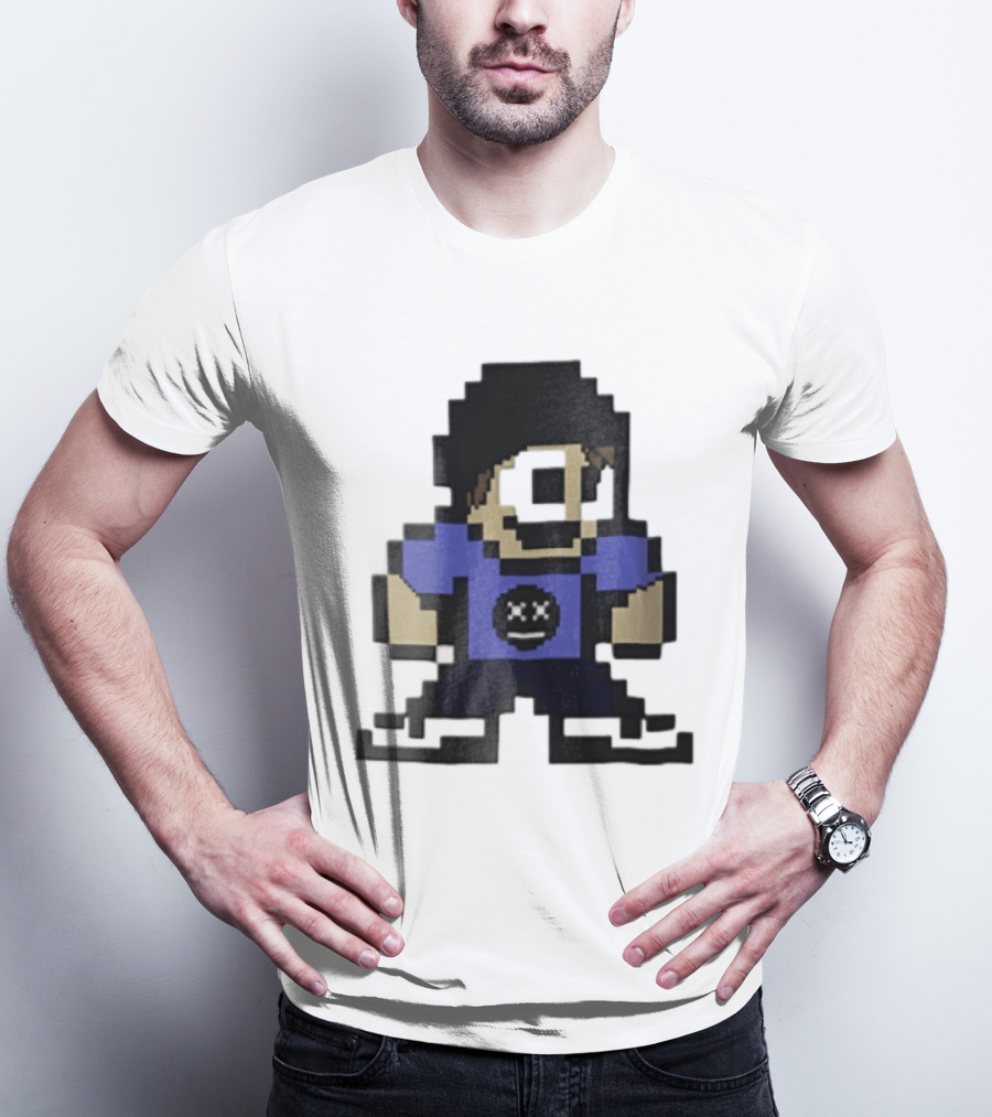 Eddsworld Tom Pixel Art With Black Beanie And Blue T-Shirt