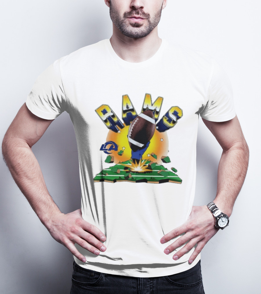 Los Angeles Rams 2026 Explode Clubhouse Football Burst T-Shirt