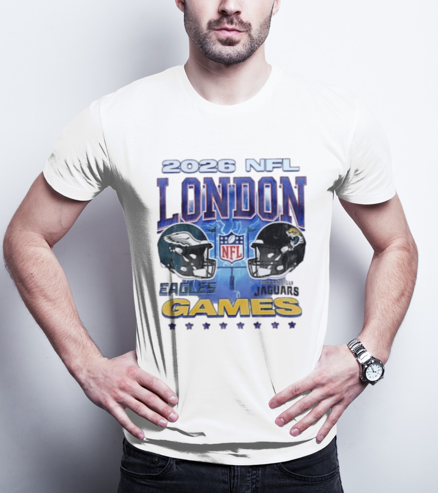 2026 NFL London Games Philadelphia Eagles Vs Jacksonville Jaguars Matchup T-Shirt