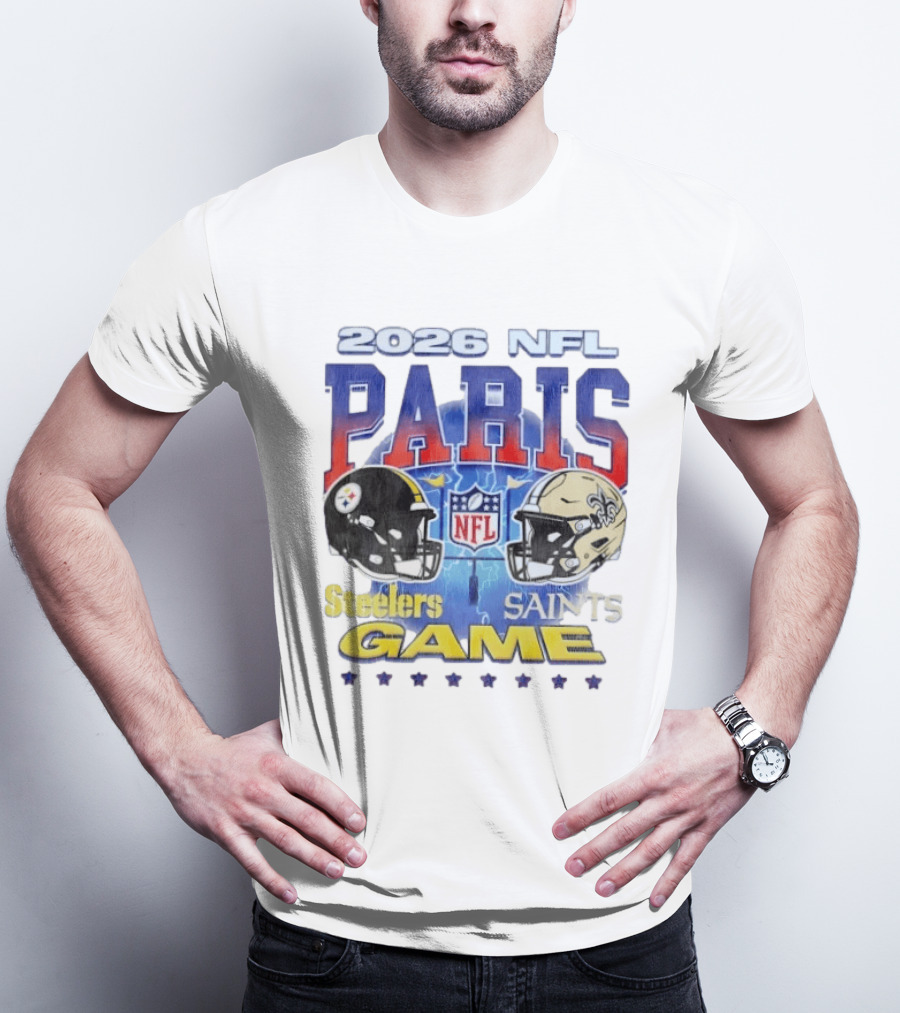 2026 NFL Paris Matchup Steelers Vs Saints Game T-Shirt