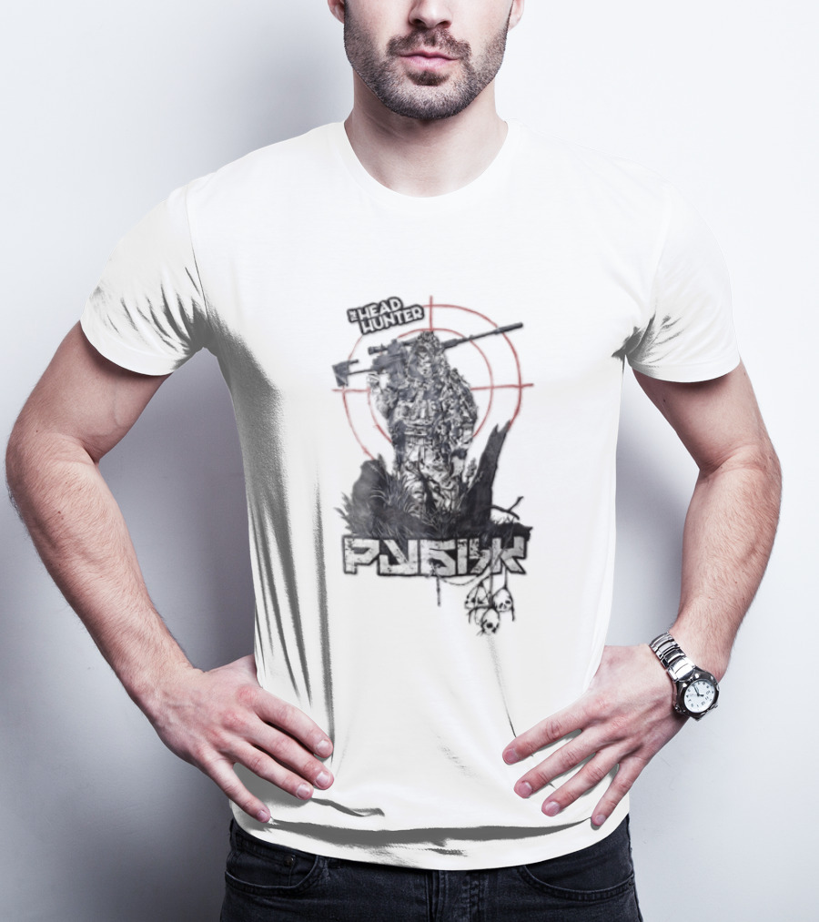 Punish Sniper Ghillie Suit Skulls Target Retro Hunter T-Shirt