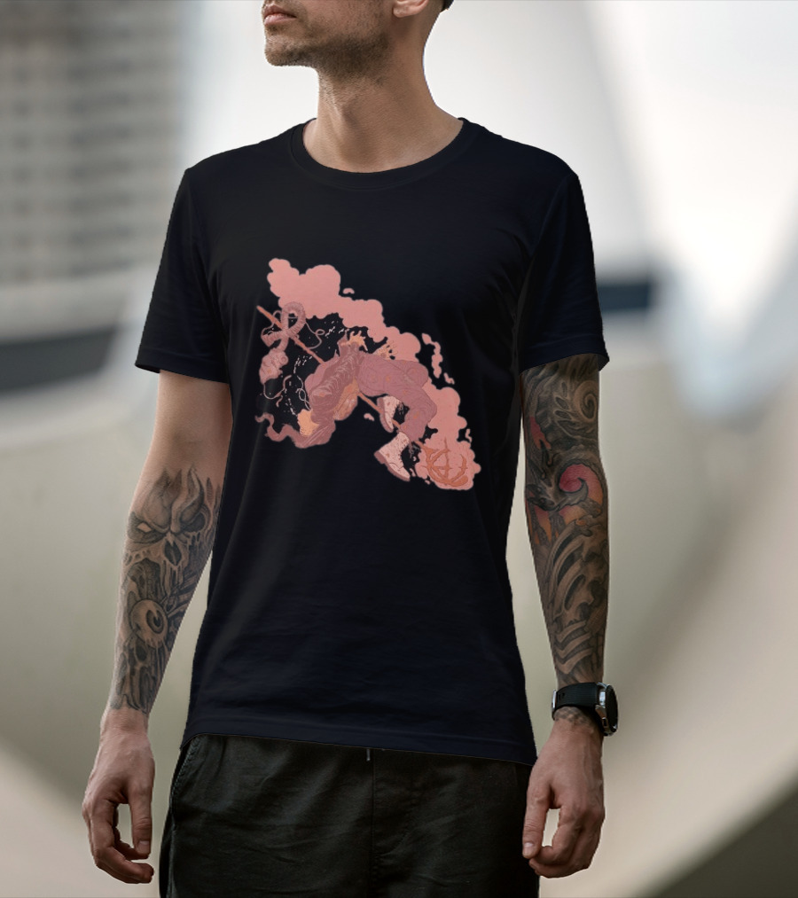 Demon Hunter Exile Warrior Art With Sword And Abstract T-Shirt