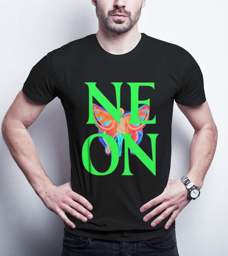 Neon Butterfly Interscope Store Colorful T-Shirt