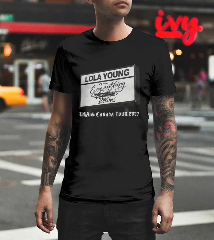 Lola Young Everything Begins USA Canada Tour 2027 T-Shirt