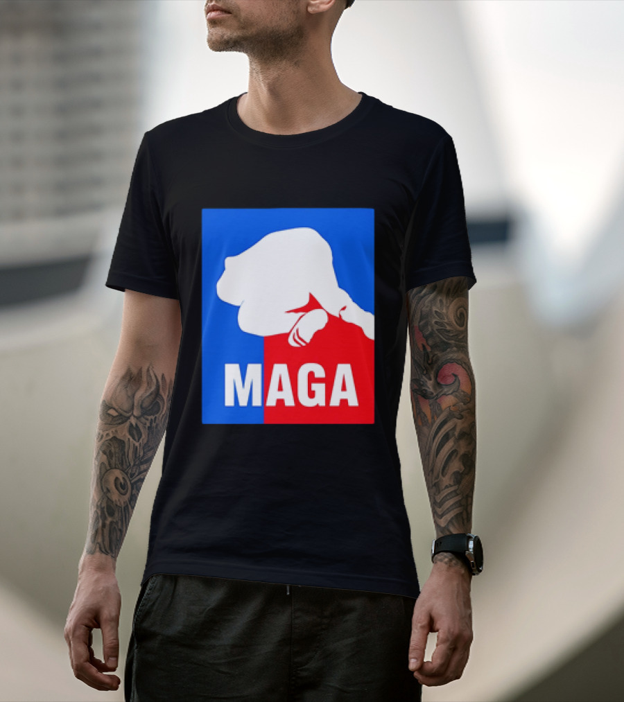 MAGA Political Parody Silhouette Red And Blue T-Shirt