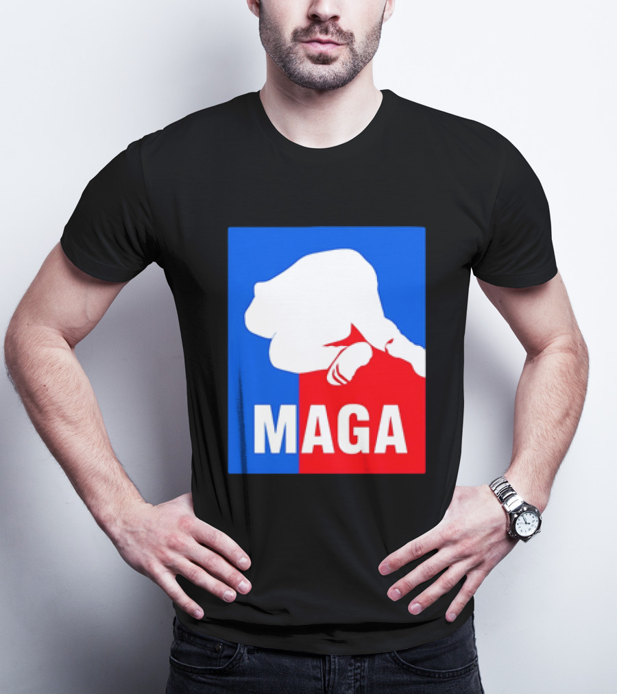 MAGA Political Parody Silhouette Red And Blue T-Shirt
