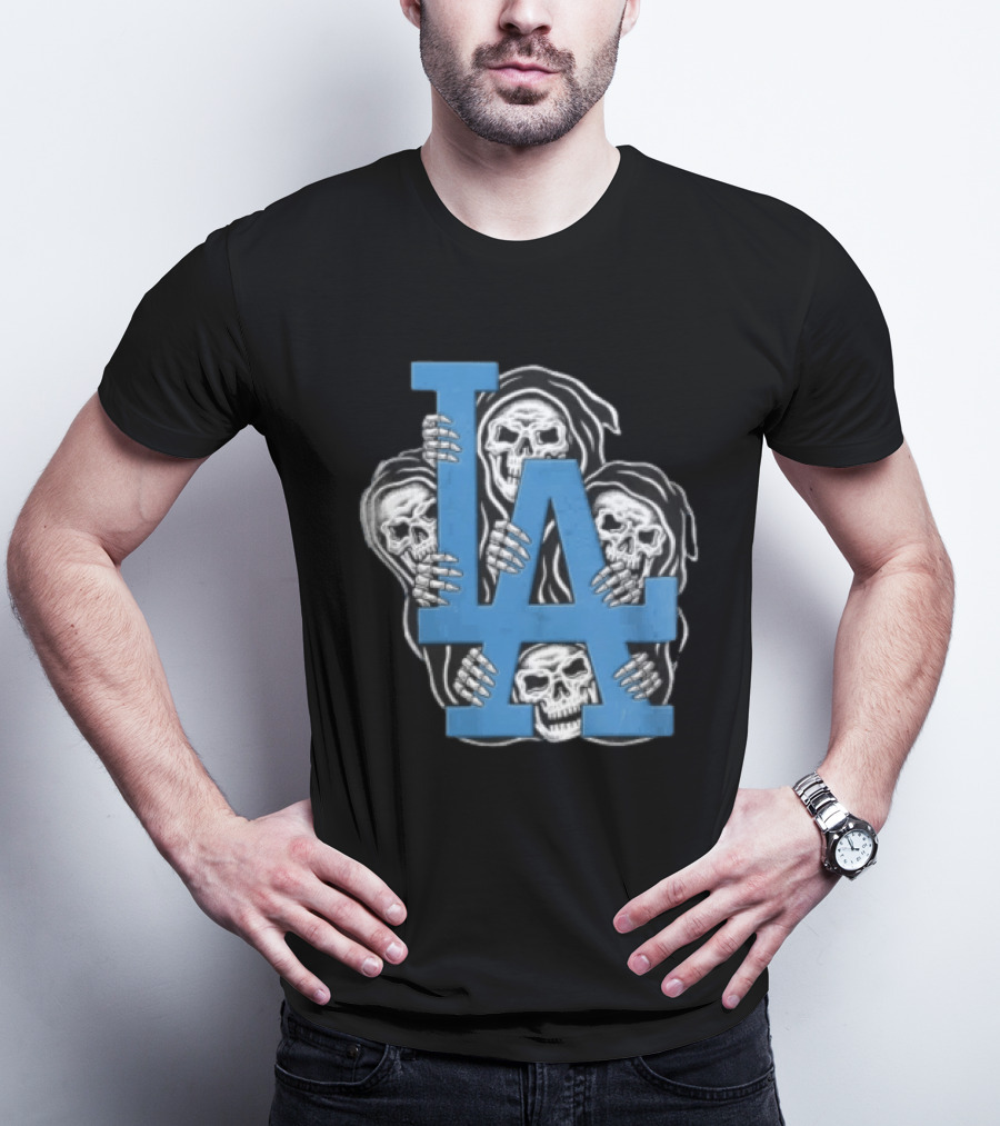 MLB Los Angeles Dodgers LA Four Grim Reapers Holding T-Shirt