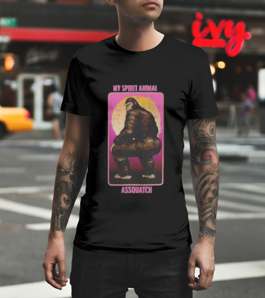 My Spirit Animal Assquatch Gorilla Twerking Retro Humorous T-Shirt