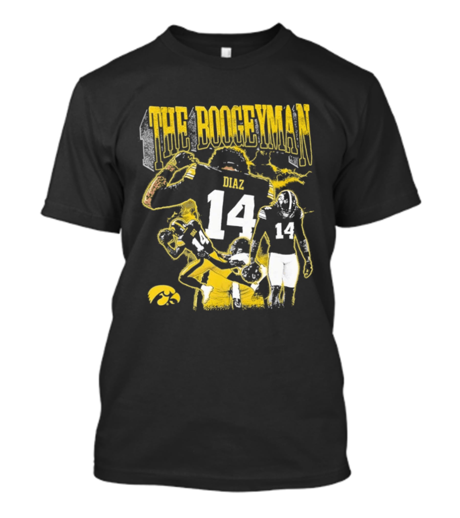 The Boogeyman Diaz No 14 Iowa Hawkeyes Football T-Shirt
