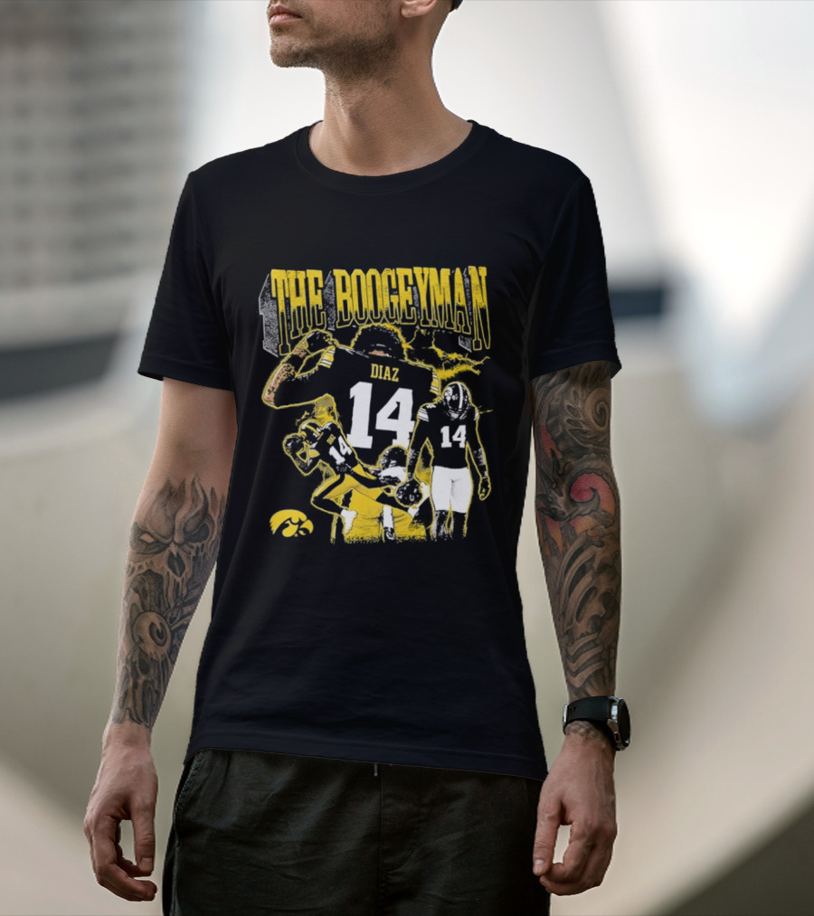 The Boogeyman Diaz No 14 Iowa Hawkeyes Football T-Shirt