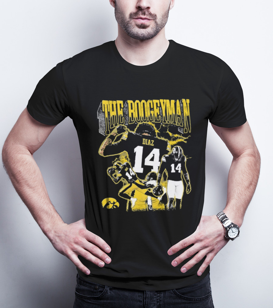 The Boogeyman Diaz No 14 Iowa Hawkeyes Football T-Shirt
