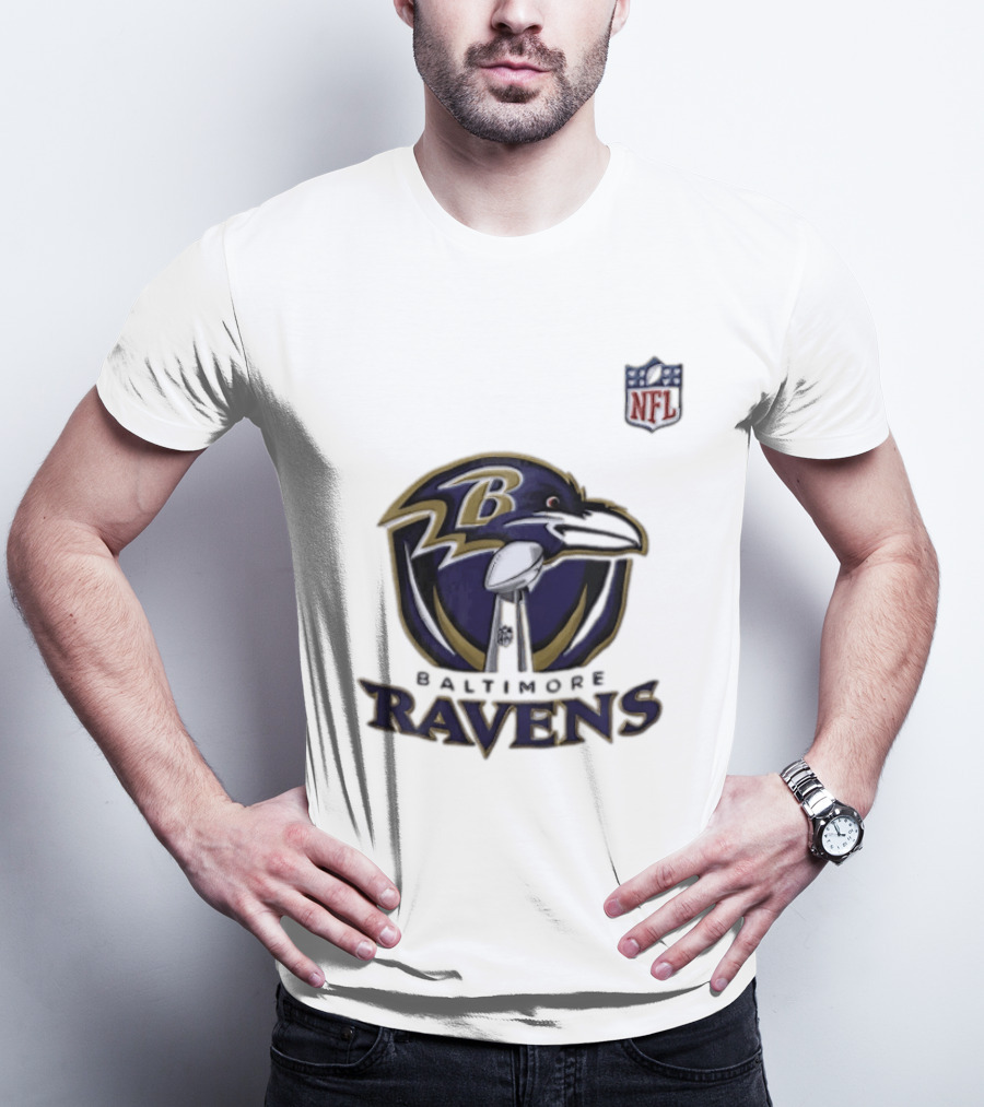 Baltimore Ravens Lamar Jackson 8 NFL Logo Ravens Football T-Shirt