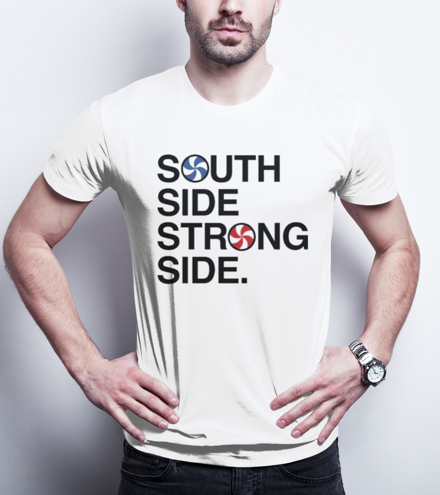 Chicago White Sox South Side Strong Side With Red And Blue Baseball T-Shirt