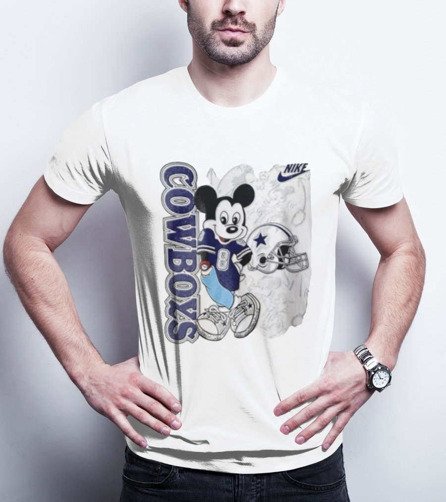 Cowboys Mickey Mouse 8 Football Jersey Cartoon Nike T-Shirt