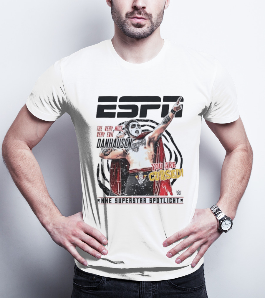 ESPN Danhausen WWE Superstar Spotlight You Are Cursed Very Nice Very Evil T-Shirt