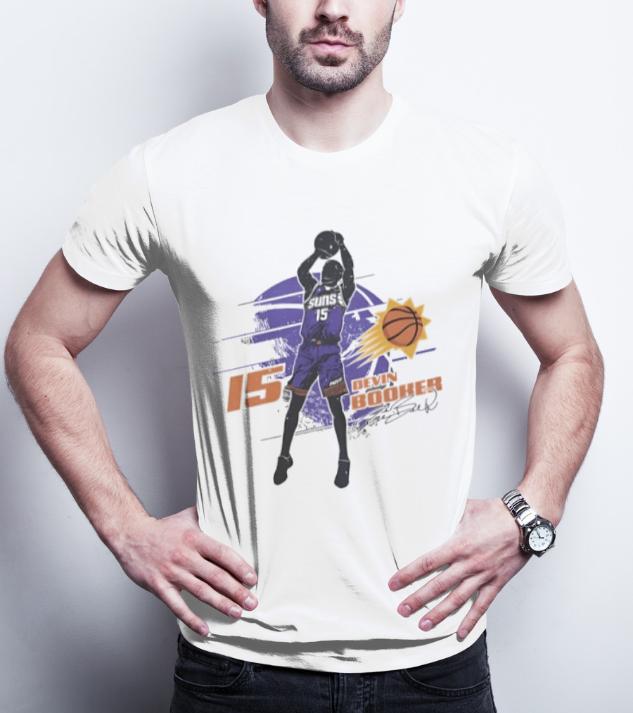 Devin Booker Phoenix Suns Basketball 2026 Number 15 Jumper T-Shirt