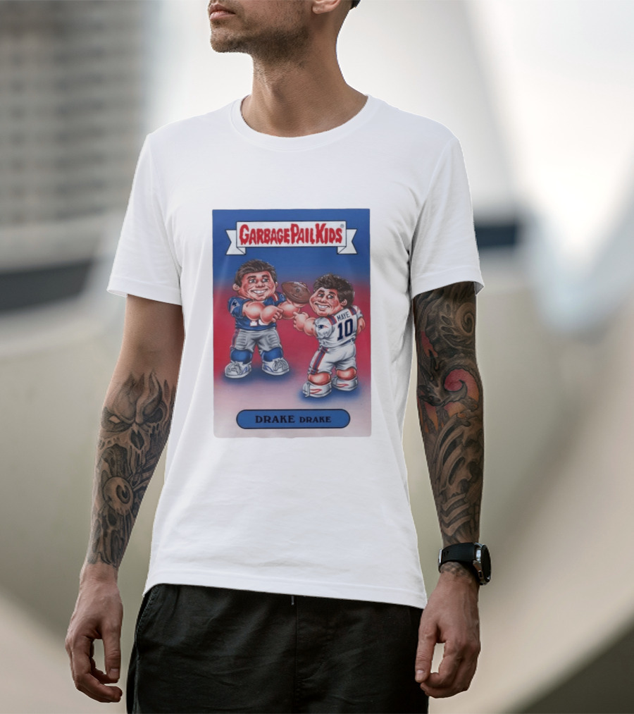 Garbage Pail Kids Drake Maye New England Patriots 10 T-Shirt