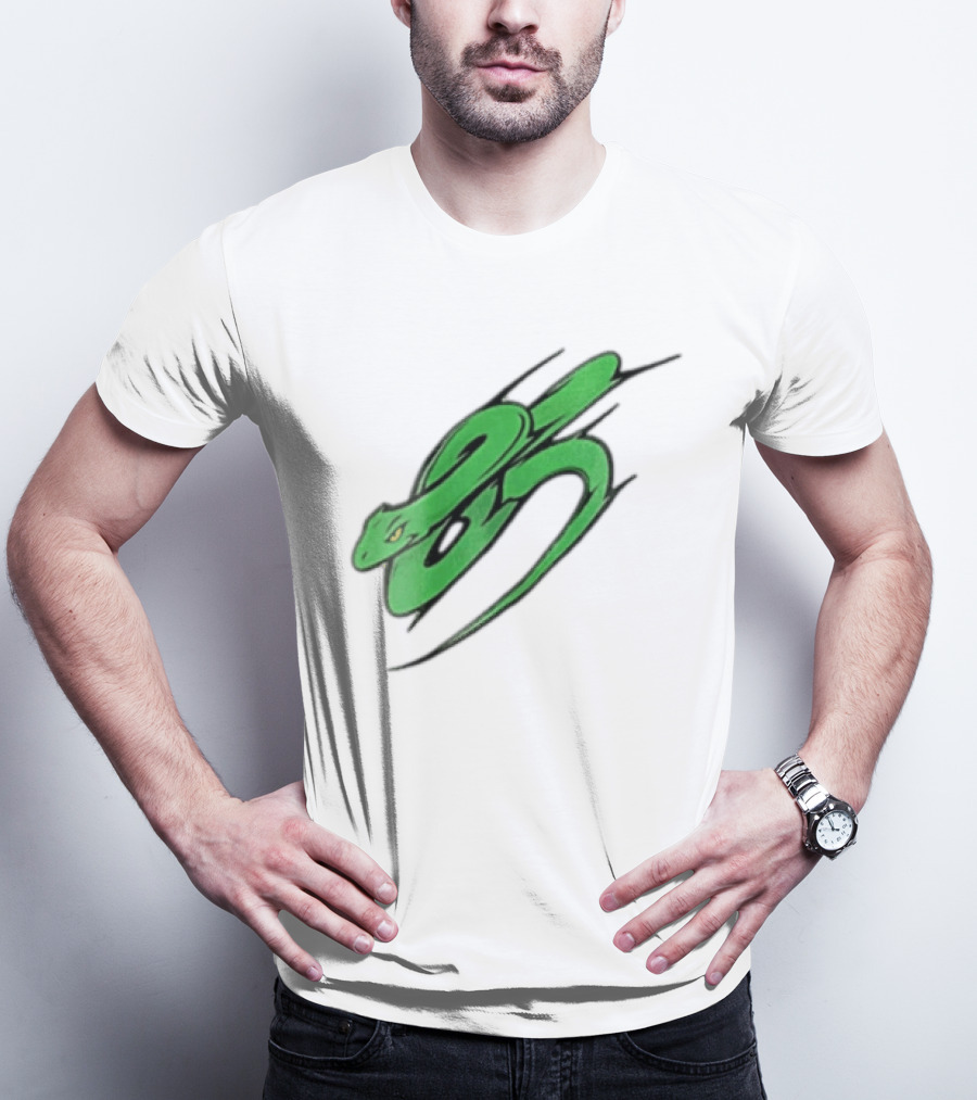 Green Snake Shaped Number Five Serpent T-Shirt
