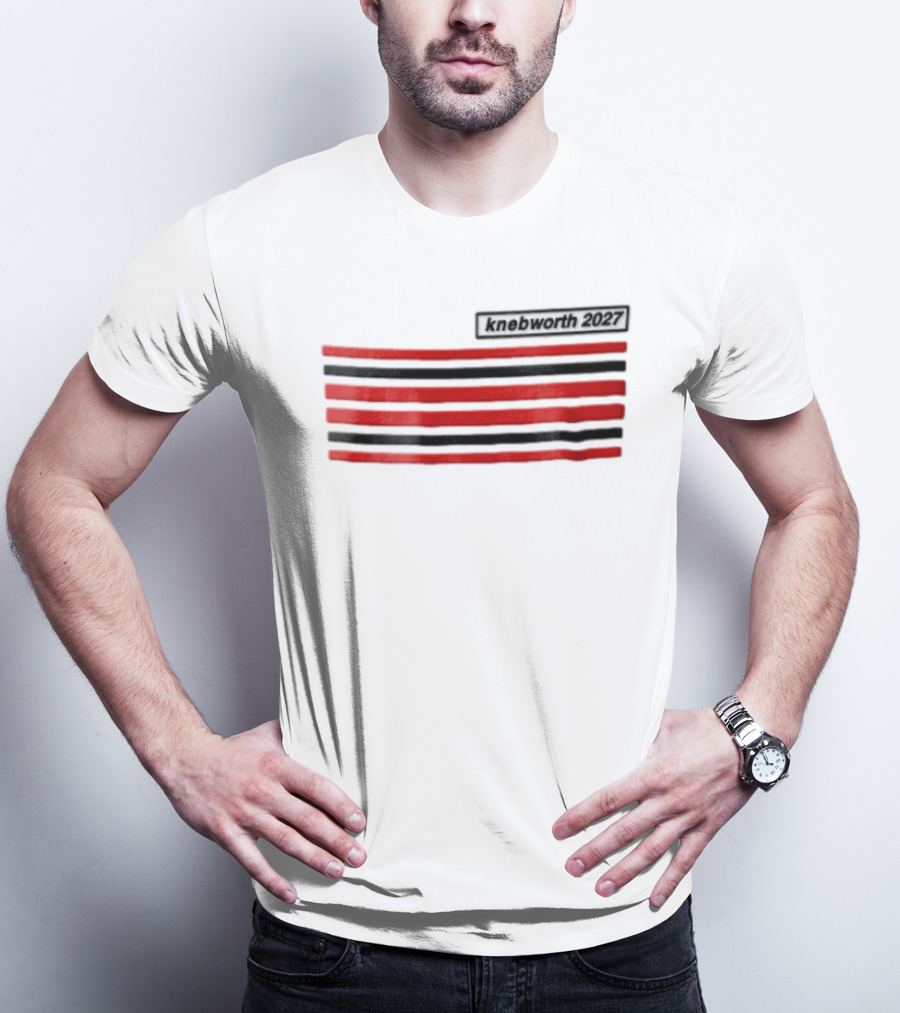 Knebworth 2027 Red And Black Horizontal Stripes T-Shirt