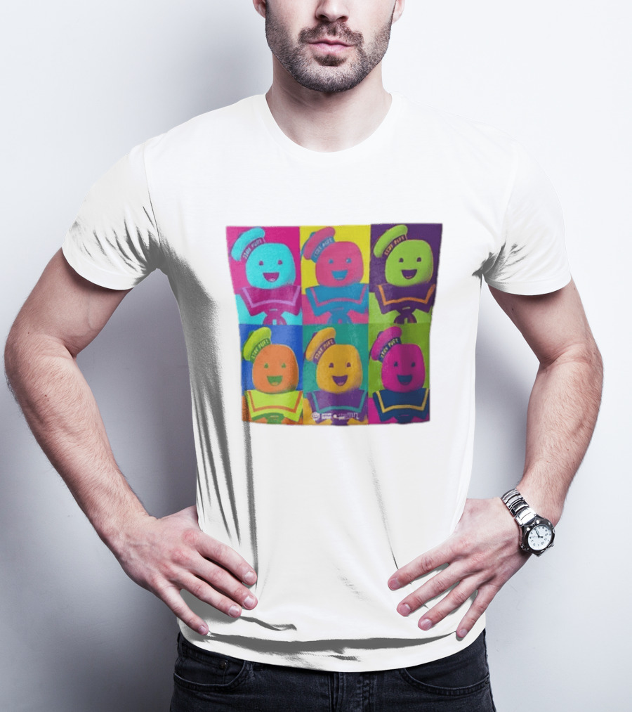 Movie Ghostbusters Stay Puft Marshmallow Man Six Colorful Pop Portraits T-Shirt