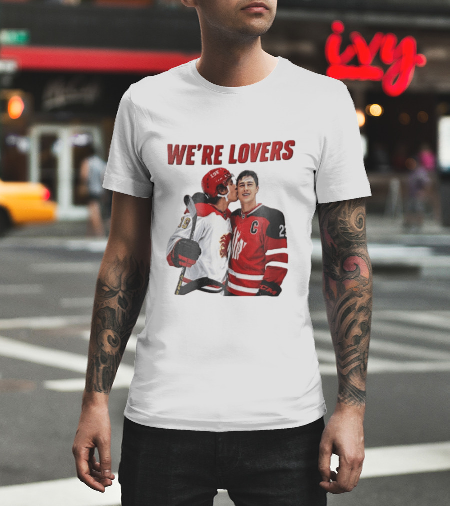 NHL Calgary Flames Matthew Tkachuk Quinn Hughes We're Lovers T-Shirt