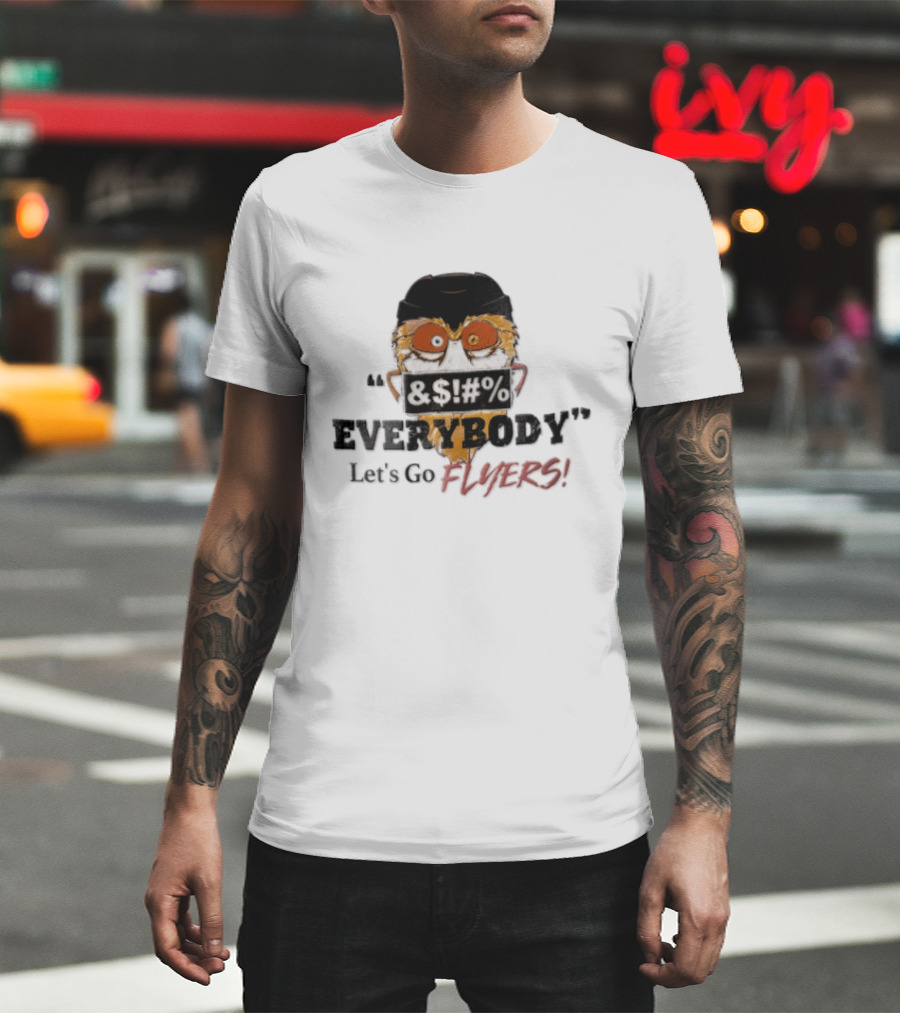 Gritty Flyers Everybody Let's Go NHL Philadelphia Hockey Helmet Cartoon T-Shirt
