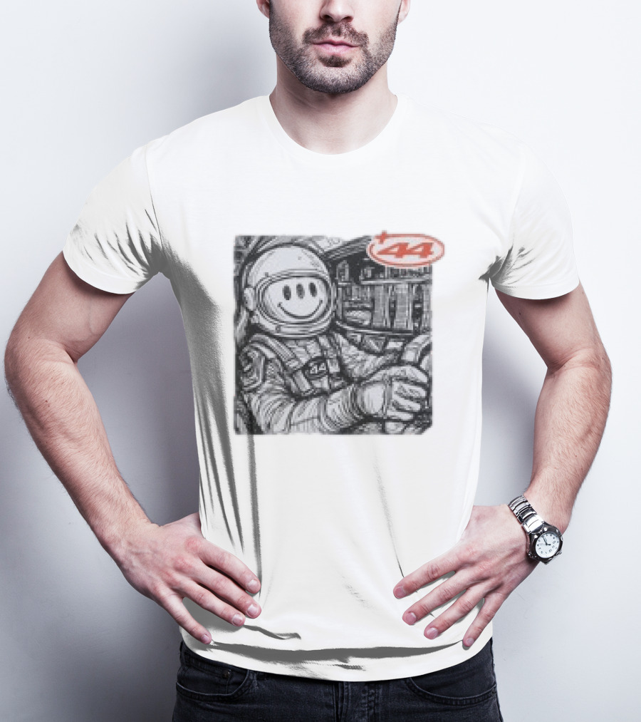 Plus44 Cosmic Circuit Astronaut With Smiley Face Helmet In Spacecraft T-Shirt