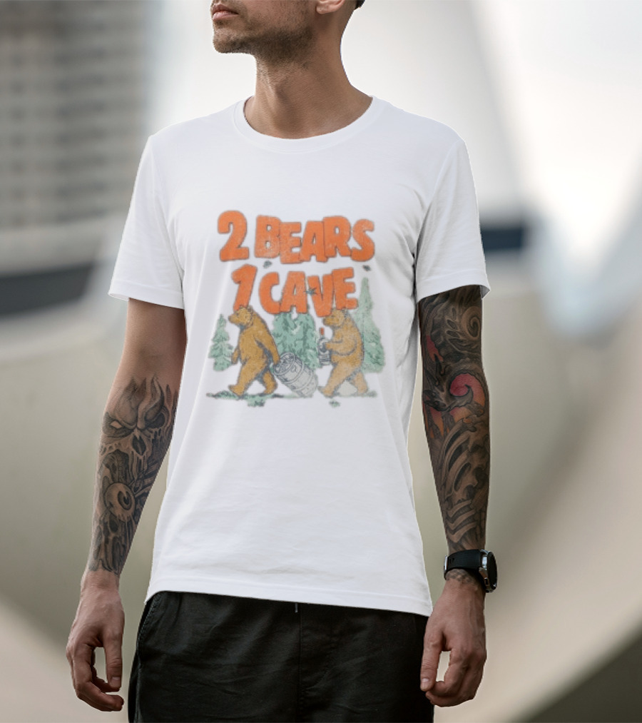 YMH Studios 2 Bears 1 Cave Carrying Keg In Forest T-Shirt