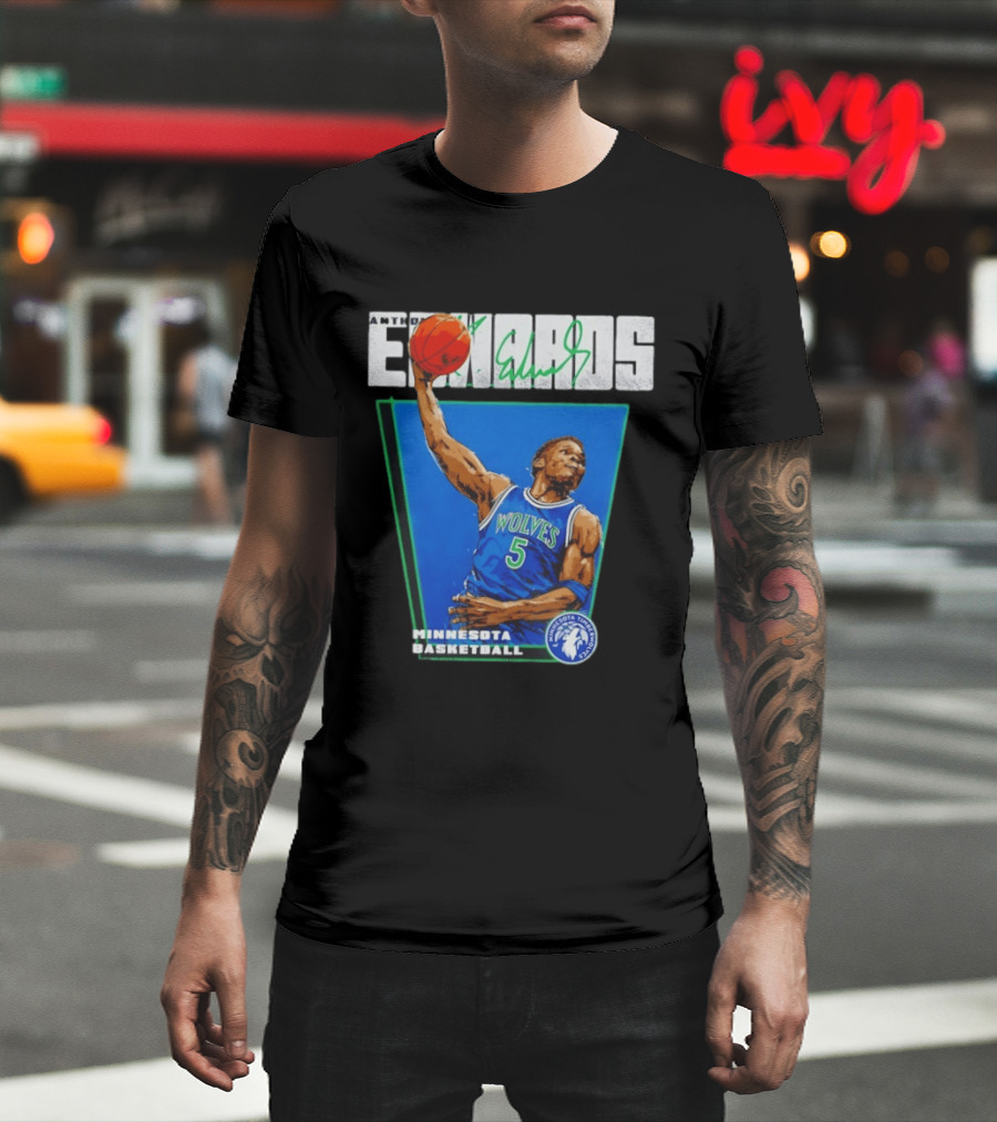 Anthony Edwards Minnesota Basketball Timberwolves Dunking Action T-Shirt