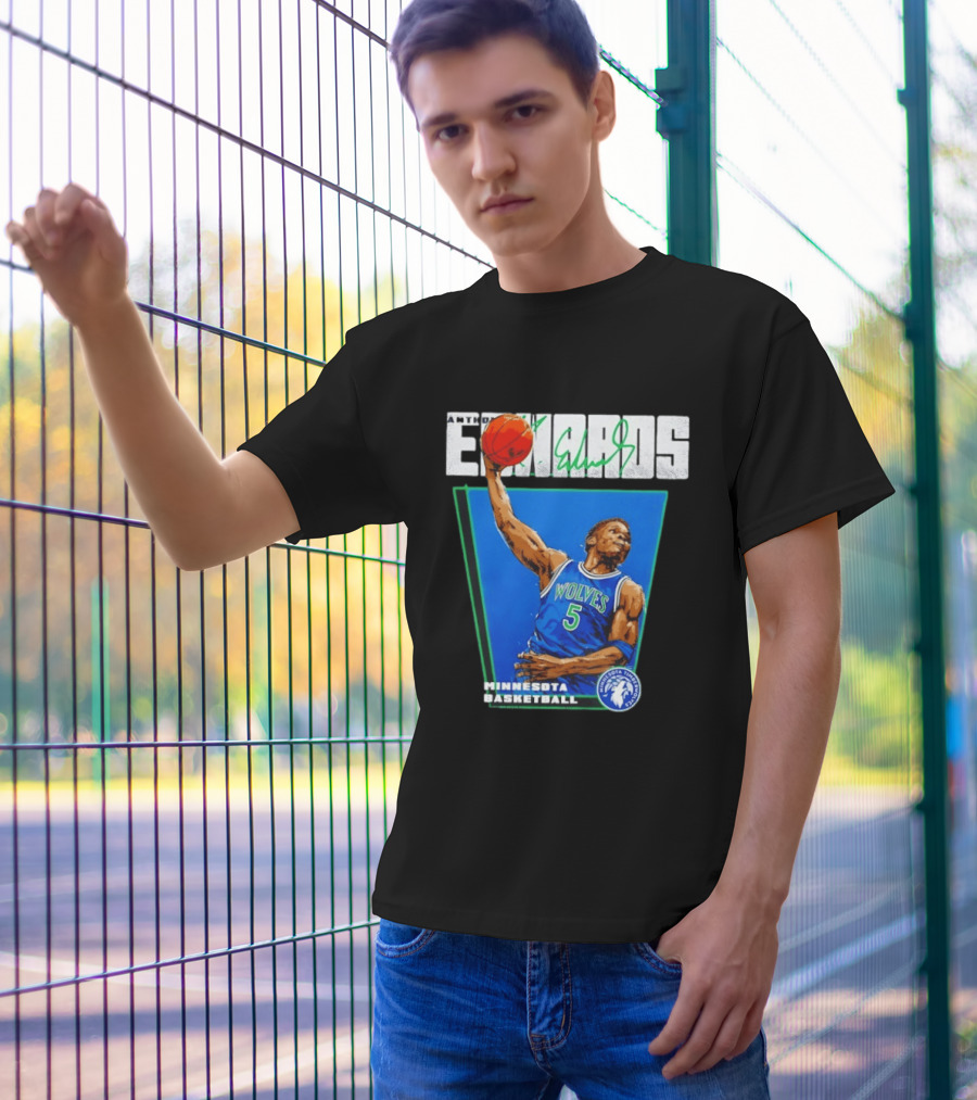 Anthony Edwards Minnesota Basketball Timberwolves Dunking Action T-Shirt