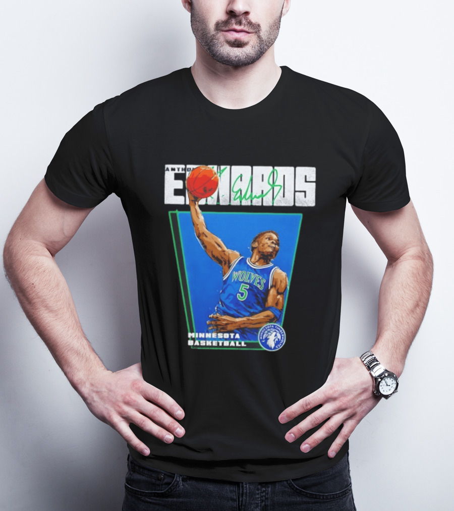 Anthony Edwards Minnesota Basketball Timberwolves Dunking Action T-Shirt