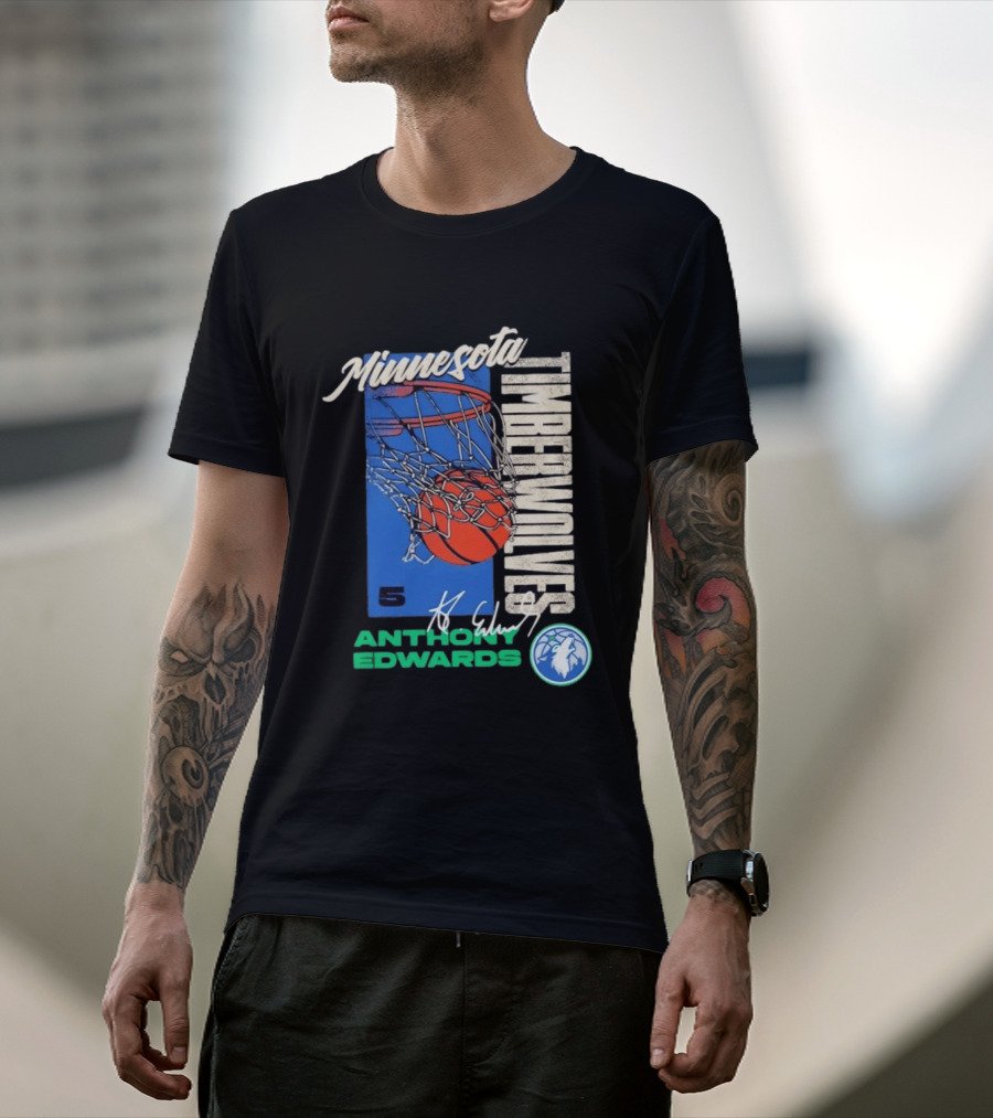 Minnesota Timberwolves Anthony Edwards 5 Basketball Team T-Shirt