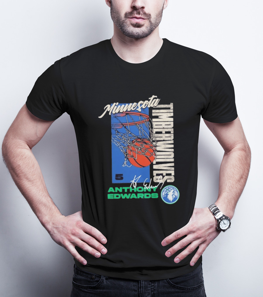 Minnesota Timberwolves Anthony Edwards 5 Basketball Team T-Shirt