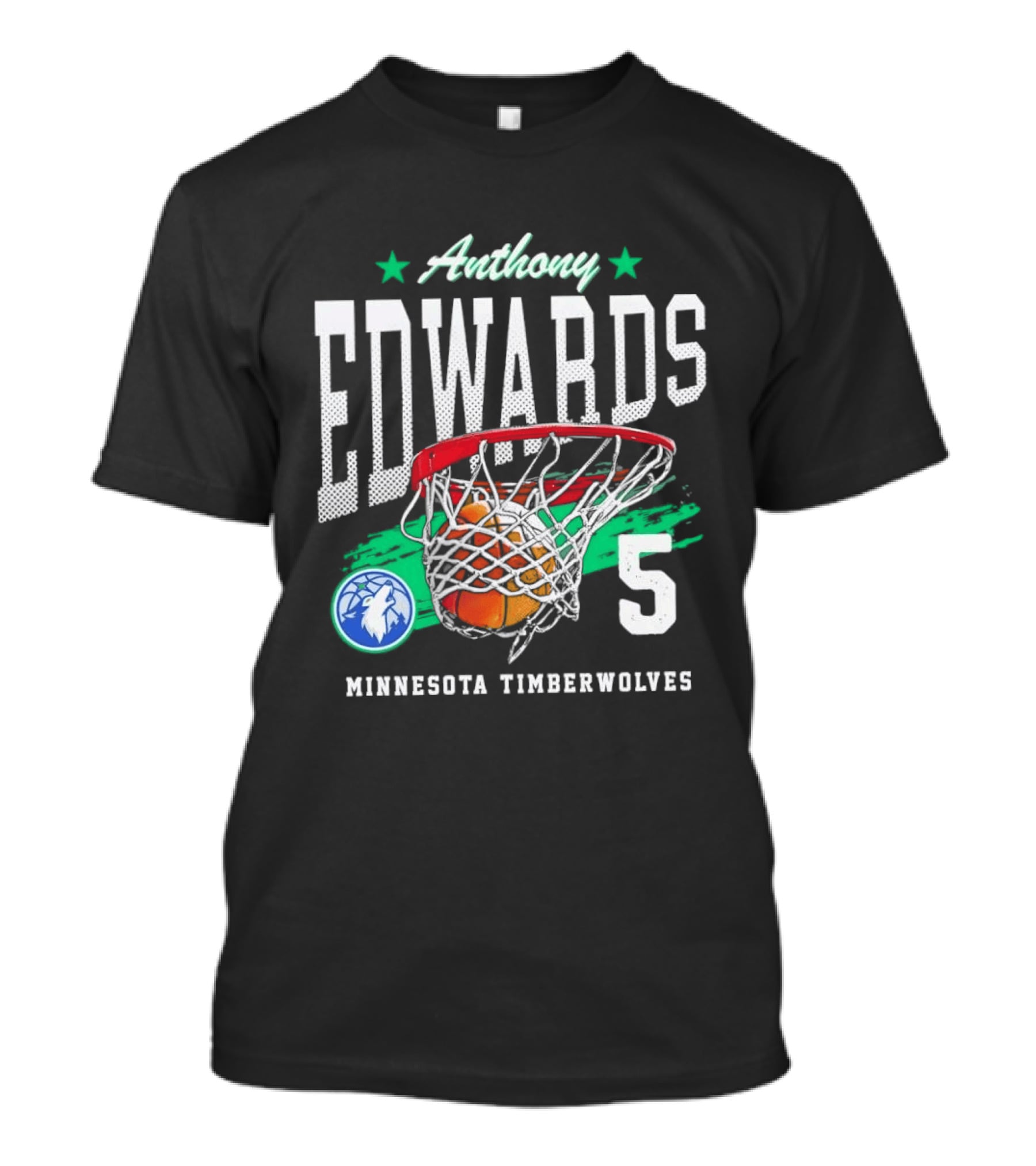 Anthony Edwards 5 Minnesota Timberwolves Basketball Net T-Shirt