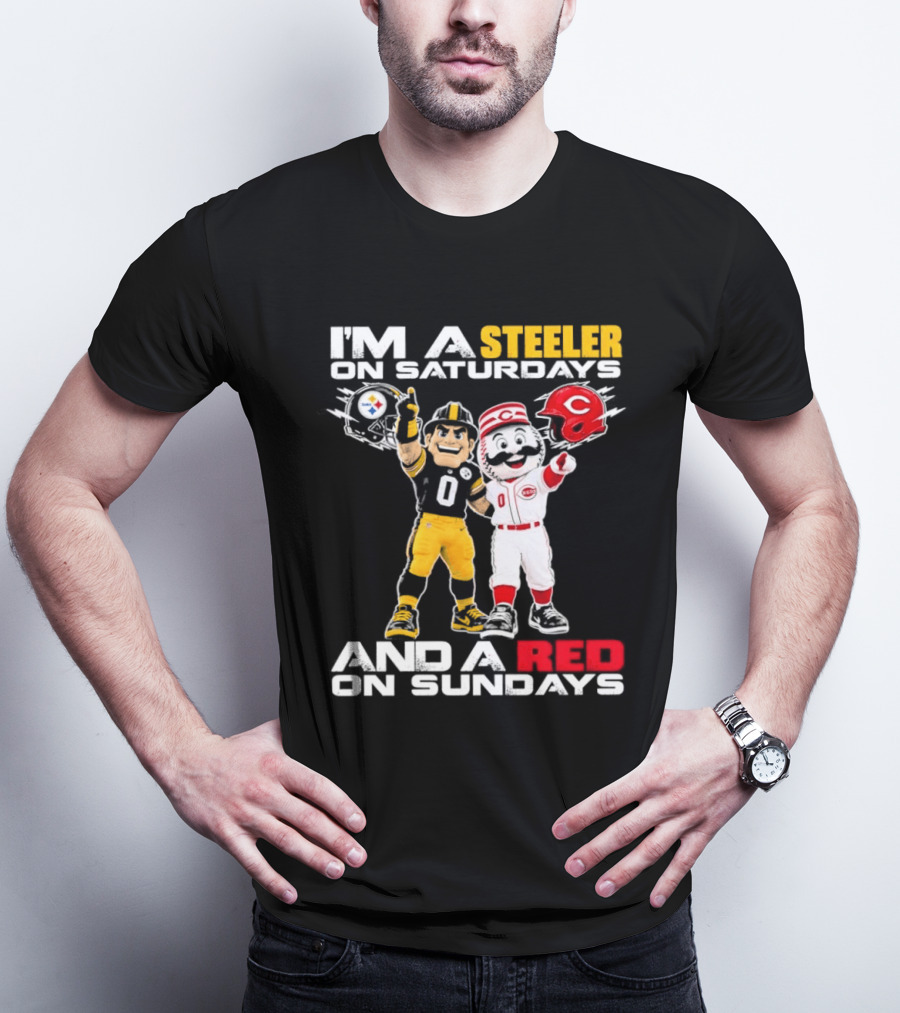 I'm A Steeler On Saturdays And A Red On Sundays With Mascots T-Shirt