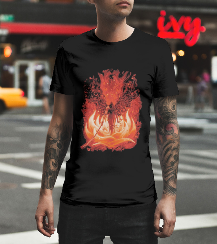Elden Ring Scarlet Bloom Sword Woman Fiery Flower T-Shirt