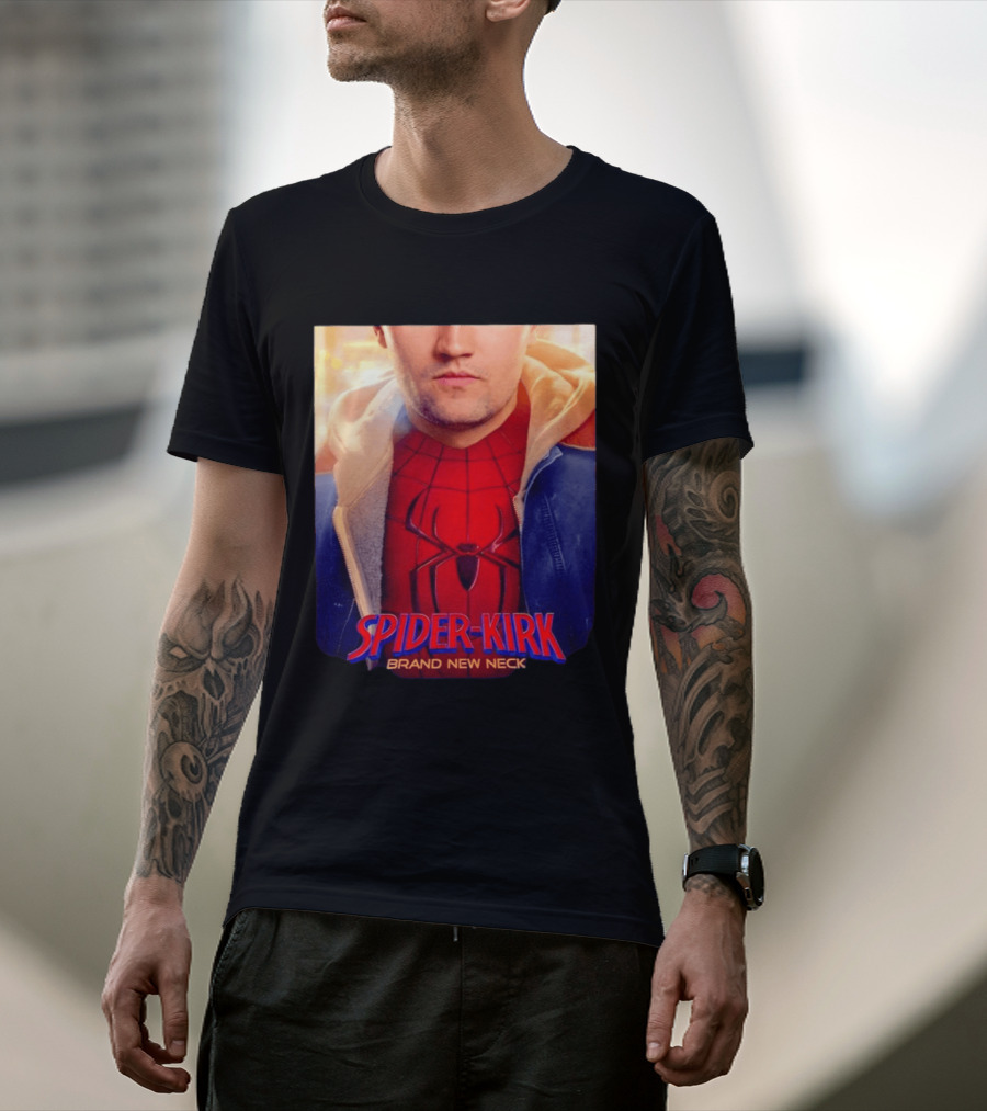 Spider Kirk Brand New Neck Spider Man X Charlie Kirk T-Shirt