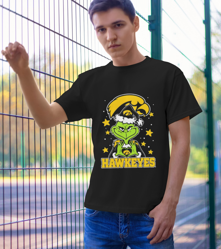 Iowa Hawkeyes Grinch Christmas NCAA Fan Gear T-Shirt