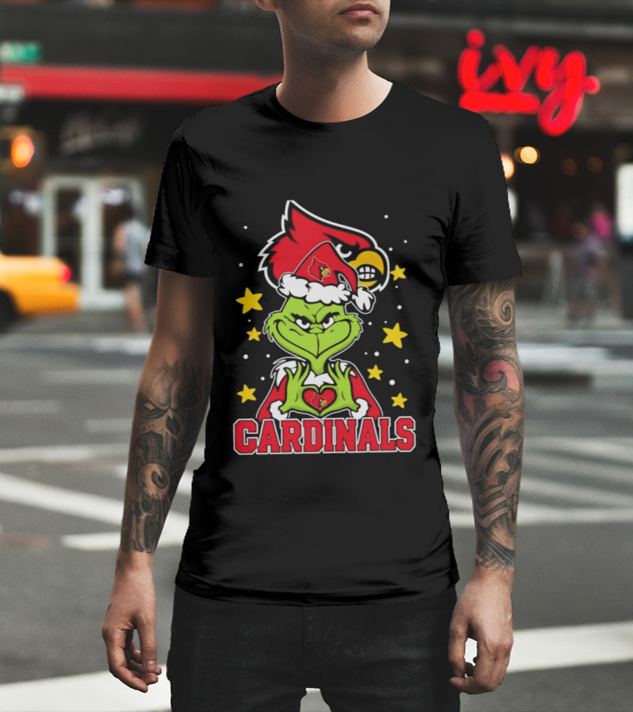 Louisville Cardinals Christmas Grinch Holiday Spirit T-Shirt