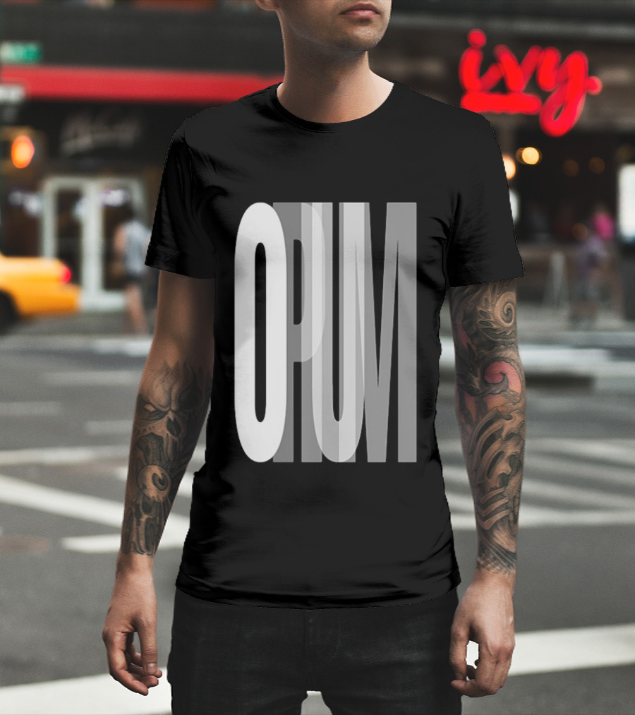 Opium Store Opium 00 Bold Text Optical Illusion T-Shirt