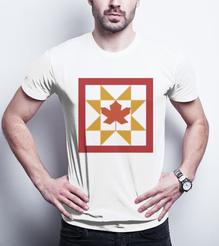 Kentucky Fall Quilt Maple Leaf Star Patchwork T-Shirt